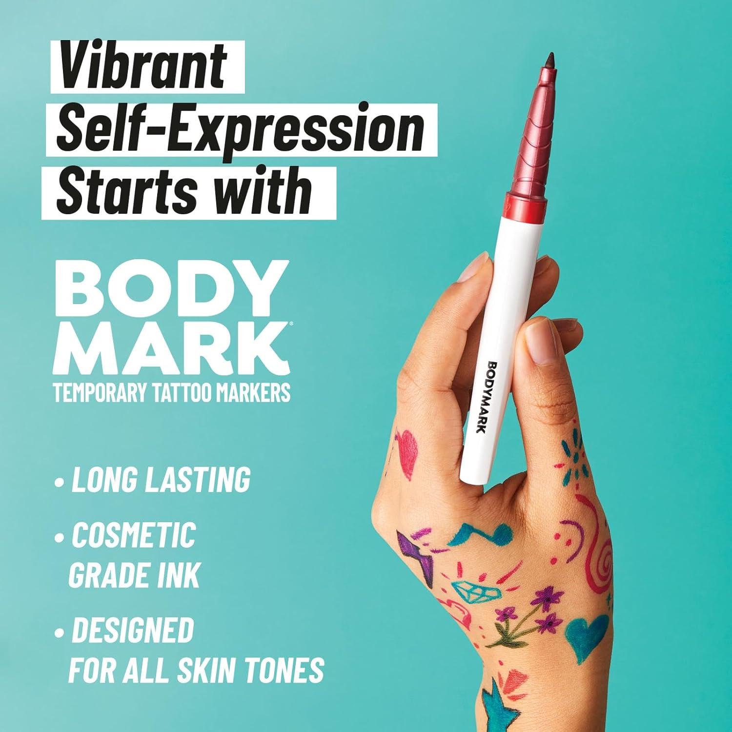 BIC BodyMark Temporary Tattoo Markers for Skin, Artist’s Set, Mixed Tip ...